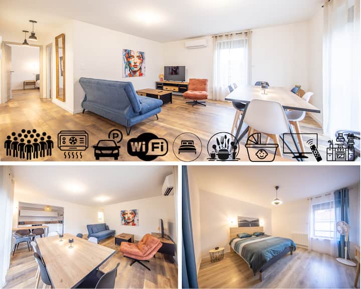 2 Appartements Côte à Côte – 10 Pers + Parking - Meurthe-et-Moselle