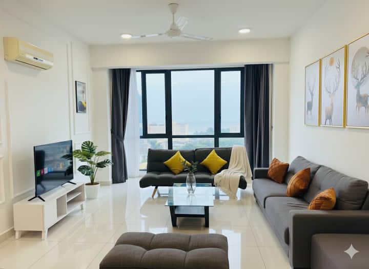 High Floor Seaview 2br @Jazz Suite Bathtub &Sauna - Tanjung Bungah