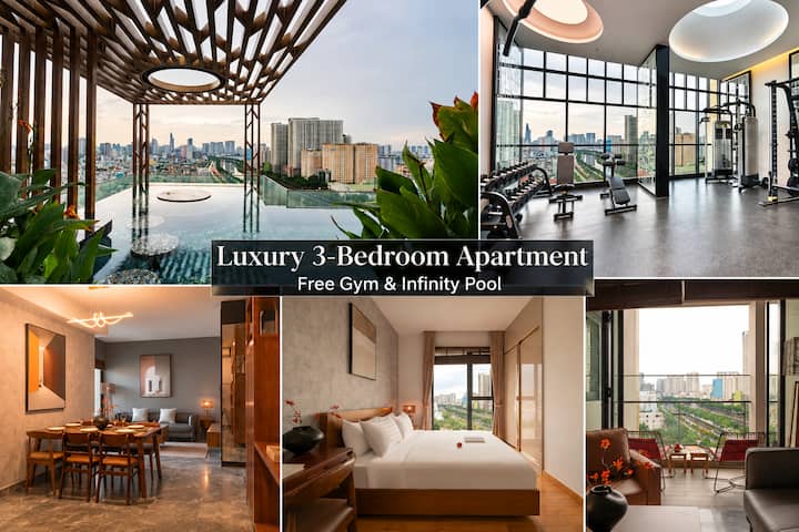 Luxurious Cozy 3br/infinity Pool/river View/gym - Ho Chi Minh City