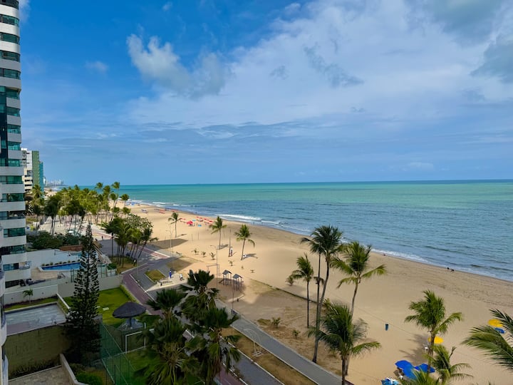 Flat Triplo Lindo Reformado Frente Mar Cama King - Pernambuco (estado)