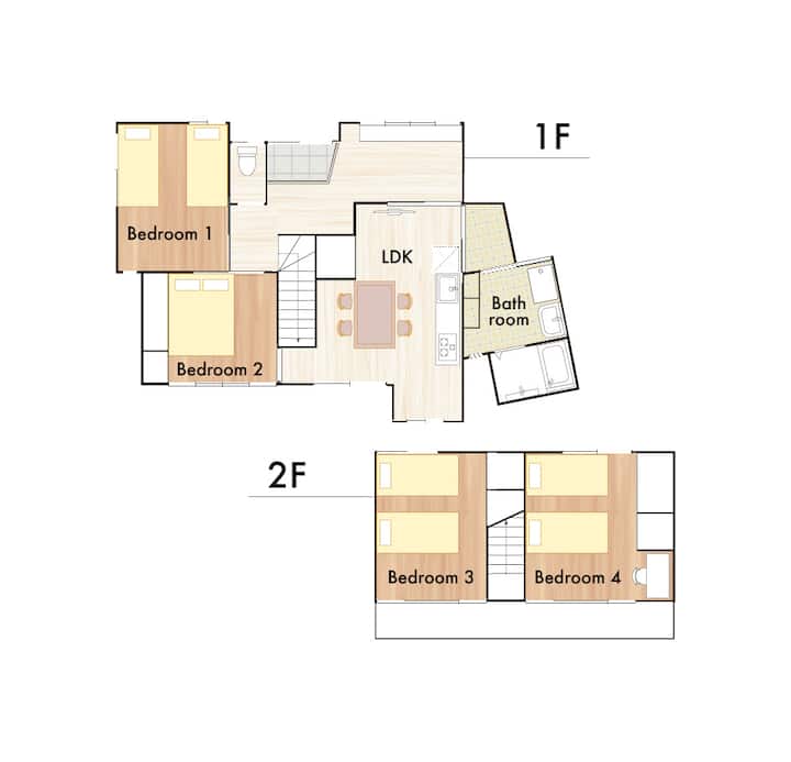 【3 Min Matsumoto Sta】max8ppl/4br/87sqm/renovated - Matsumoto