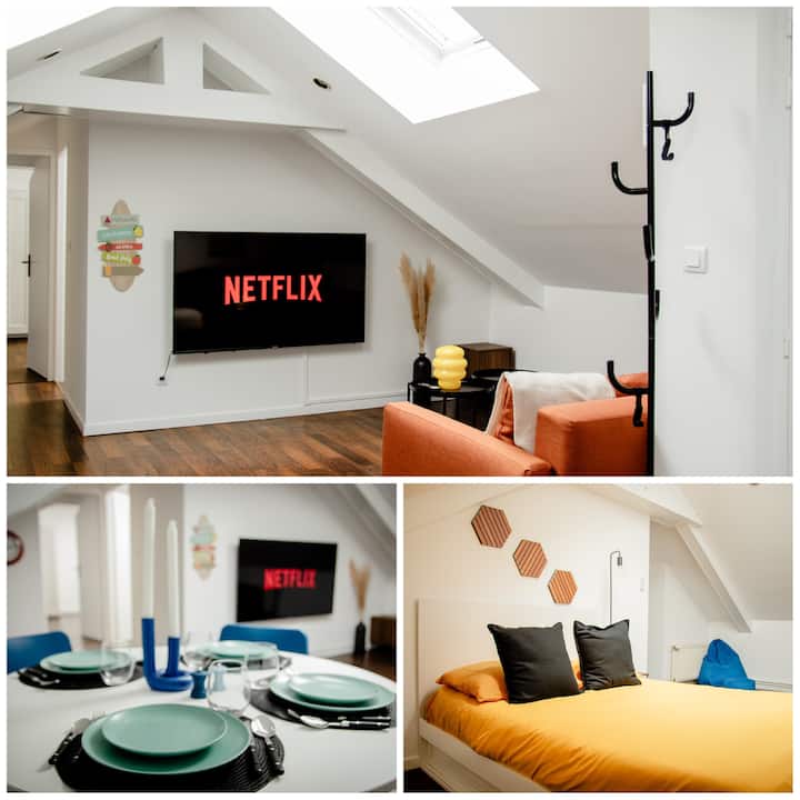 "Le Mansardé" T3 Chaleureux - 2 Chambres - Netflix - Meurthe-et-Moselle