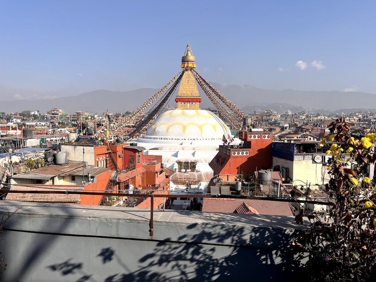 Warm Pink Rooftop apartment with Boudha View - Apartments for Rent in ...