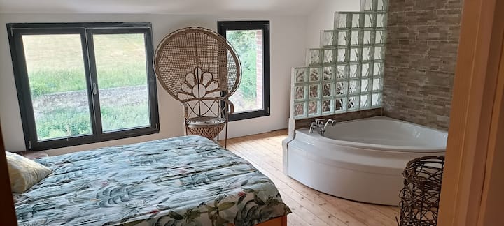 Hameau Fleuri | La Chambre "Nature" - Pont-l'Évêque