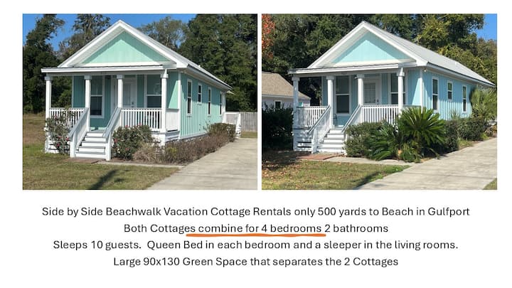 Side By Side Beachwalk Cottages 500 Yards To Beach - Biloxi, MS