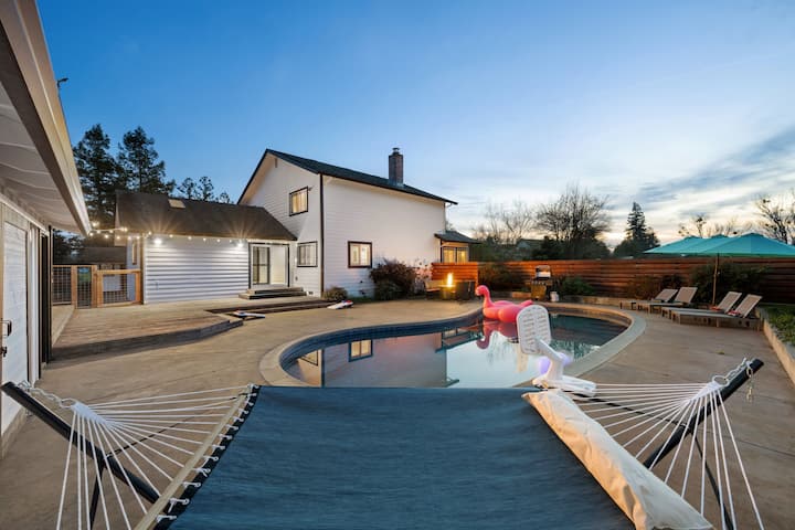 5bd Winecountry Pool House -Billiards+fire Pit+bbq - Santa Rosa