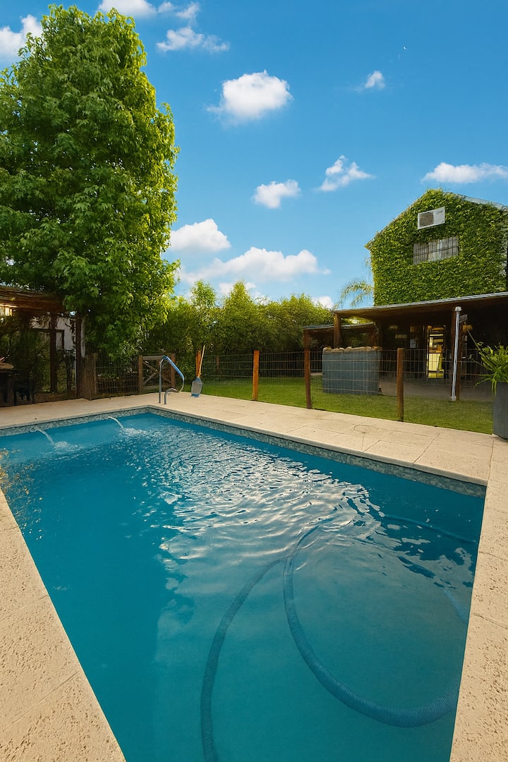 Cabaña Troncos + Piscina + Balcones + Naturaleza - Gualeguaychú
