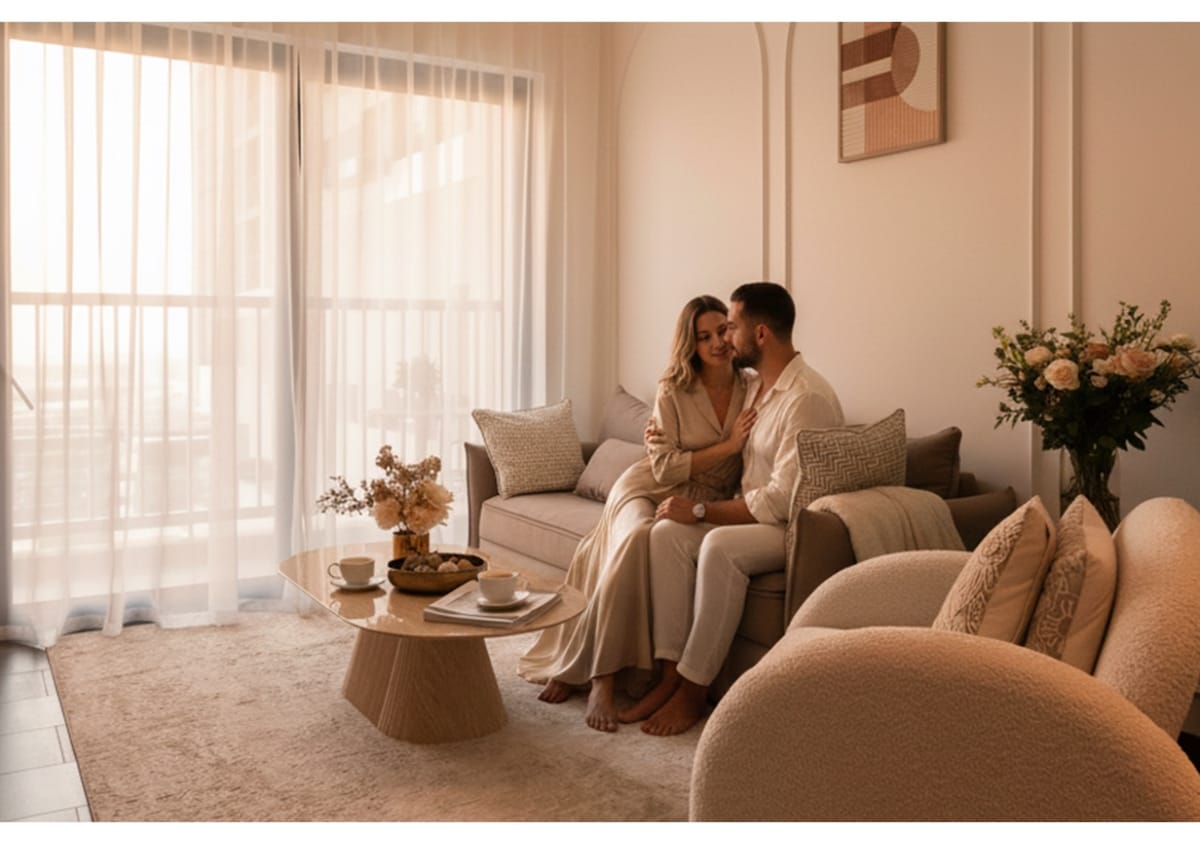 Schicke Wohnung mit 1 Schlafzimmer | Poolblick | The Crest Dubai ...