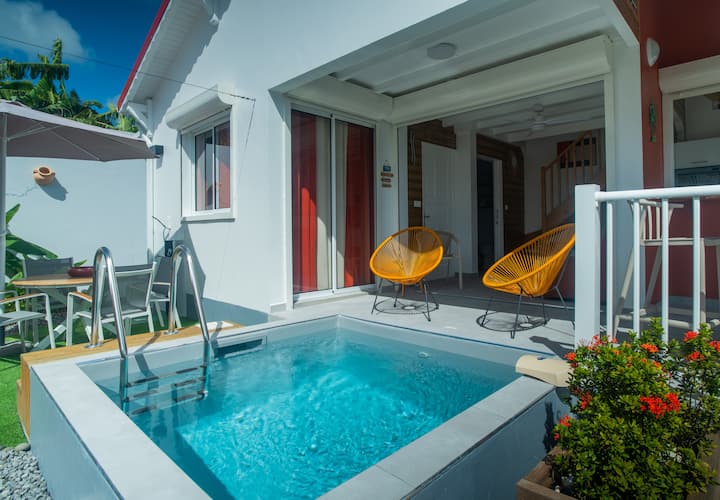 Mini-villa Cosy - Piscine&clim : " Rouge Baiser" - Marie-Galante