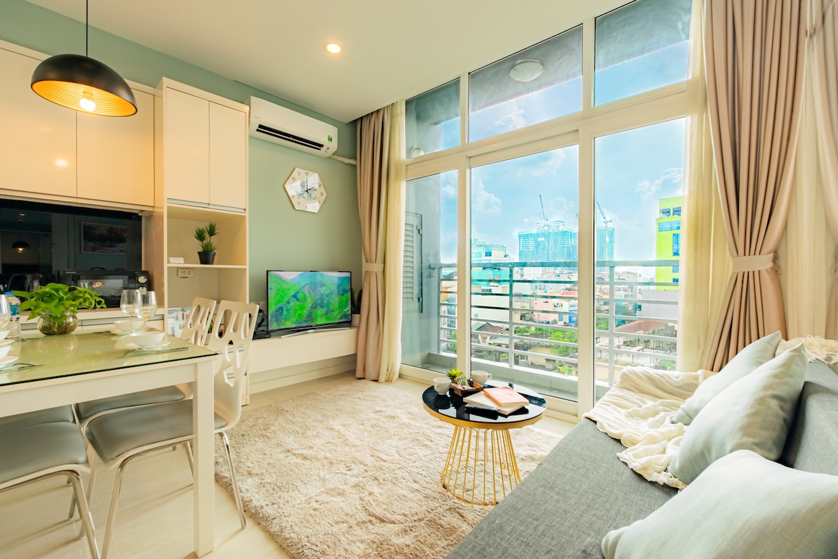 Appartement confortable 1 lit Ben Thanh, balcon-salle de sport, vue sur ...