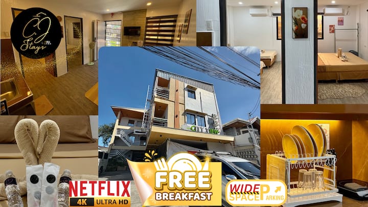 Cj At The 5th 2br - Parking, Netflix, City Center - Subic