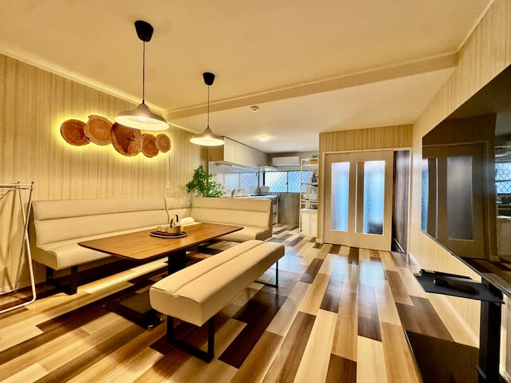 「嘉乐」包栋2层一户建 2-7人 2房1.5卫1客厅1厨房 花园町站步行5分钟 新日式奶油风格 - Japan