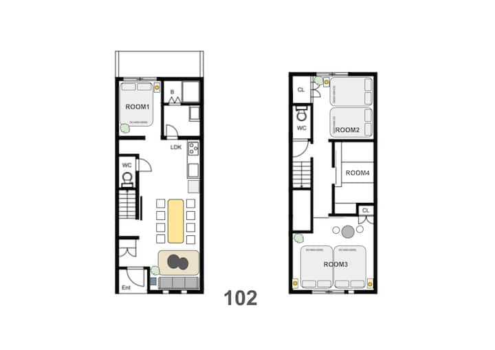 Near Tsutenkaku｜sleeps 12｜7min To Metro｜kix Direct - Osaka