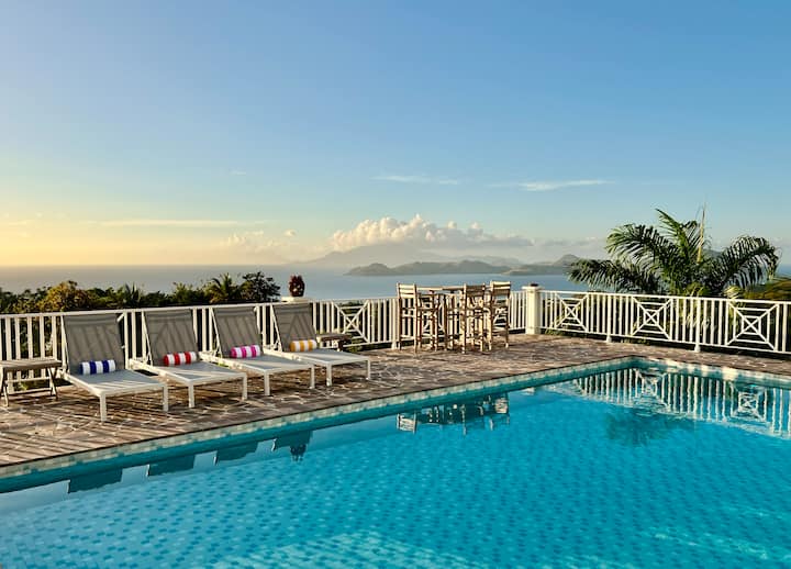 Private Sunset Villa • Ocean Views & Gardens - Saint Kitts and Nevis