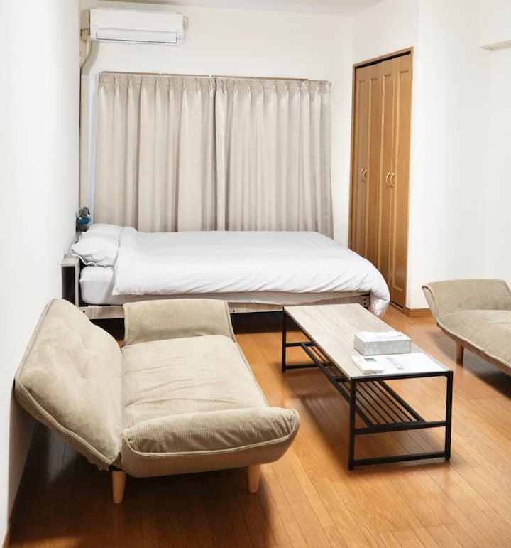 4人泊まれる/博多駅から車5分/長期滞在可能/博多の中心地にある宿泊所/ライフモア住吉ホテル201 - Fukuoka