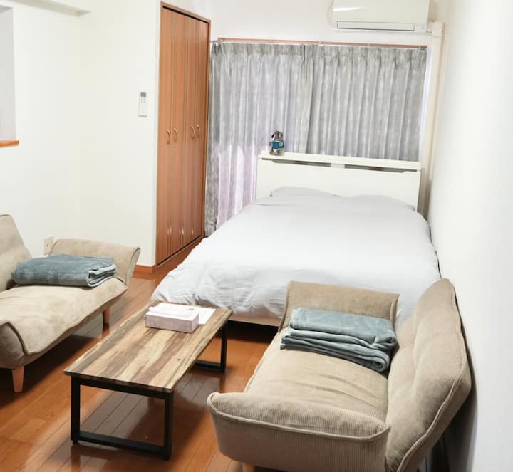 4人泊まれる/博多駅から車5分/長期滞在可能/博多の中心地にある宿泊所/ライフモア住吉ホテル203 - Fukuoka