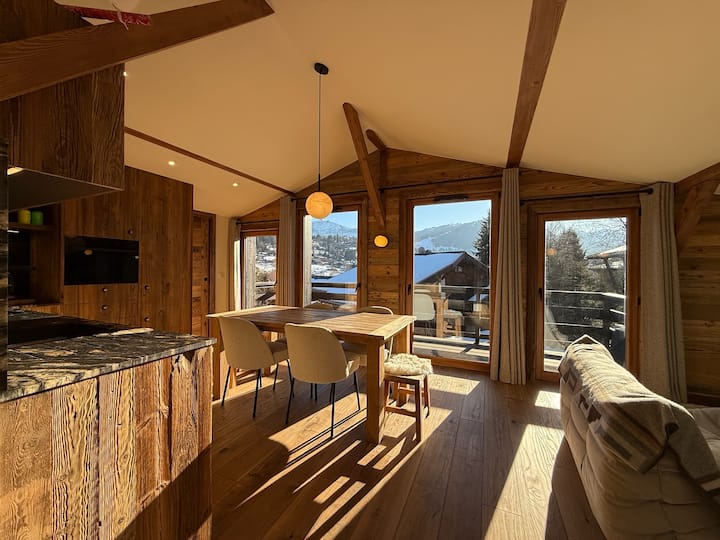 Demi Chalet Rénové - 3 Chambres - Vue Montagne - Megève