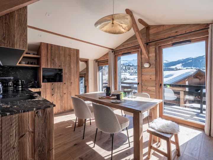Demi Chalet Rénové - 3 Chambres - Vue Montagne - Megève