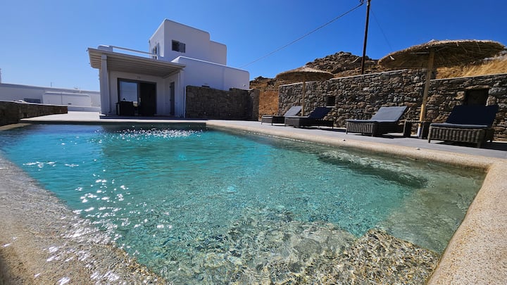 Aether Mykonos 3br Villa With Port & Town Views - Mykonos Region