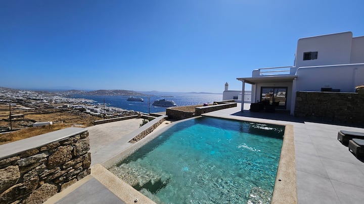 Aether Mykonos 3br Villa With Port & Town Views - Mykonos