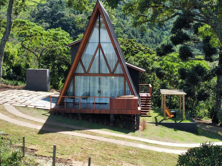 Cabana A-frame Com Ofurô E Vista Incrível. - Brazil