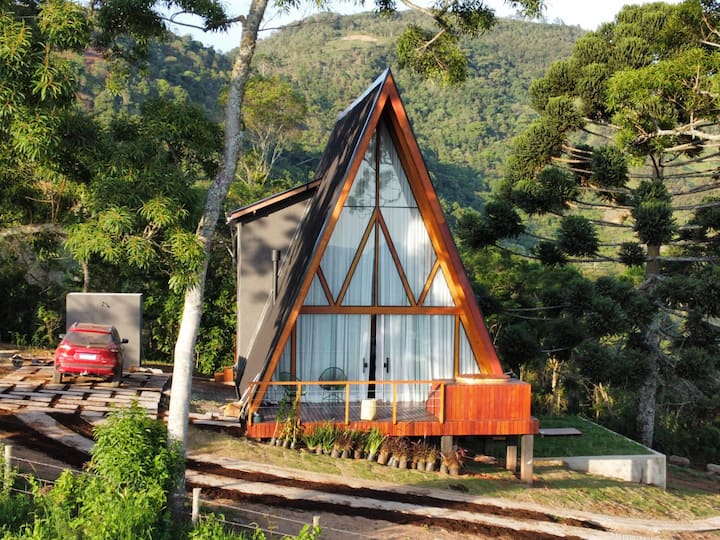 Cabana A-frame Com Ofurô E Vista Incrível. - Brazil
