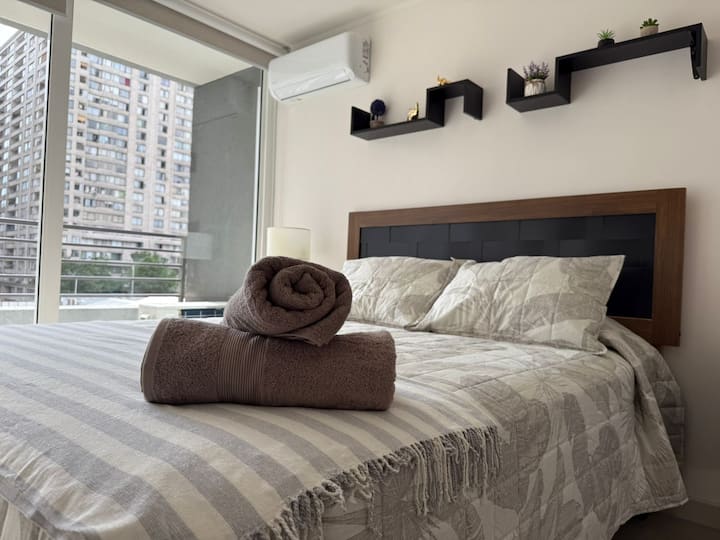 ÑUñoa|aire Acondicionado|amplio|toallas|gym|wifi - Santiago