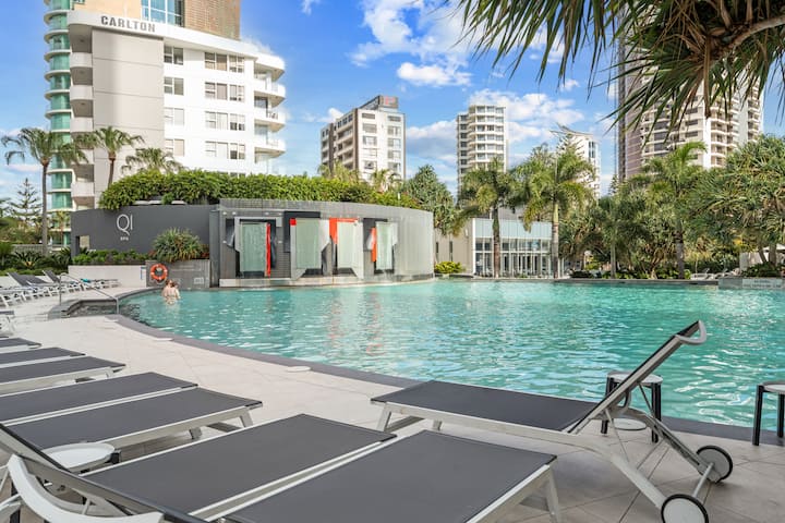 Level 50+ Skyline Serenity | Oceanview | Pool&gym - 골드코스트