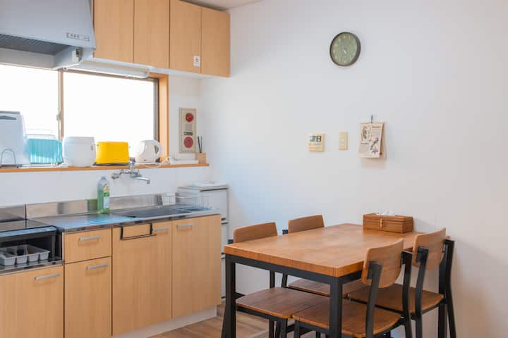 Family Apt 4, Kitchen, Public Onsen, Hawaiians 10m - Iwaki