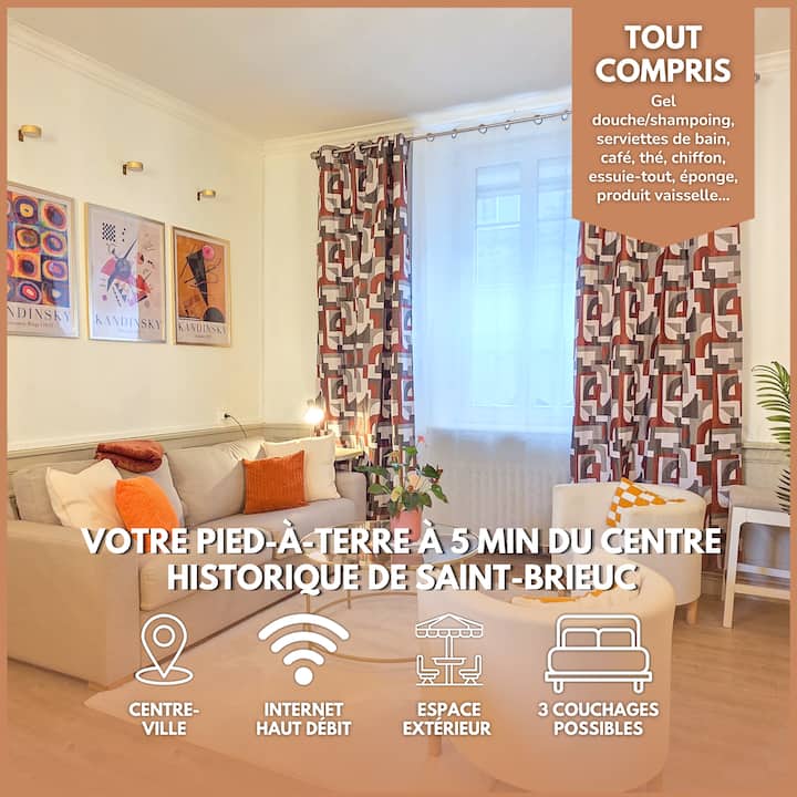 Le Haussmann • Centre Historique, Chic & Terrasse - Saint-Brieuc