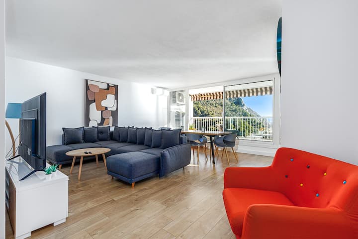 Appartement Spacieux, Cosy, Terrasse Vue Mer - Beausoleil