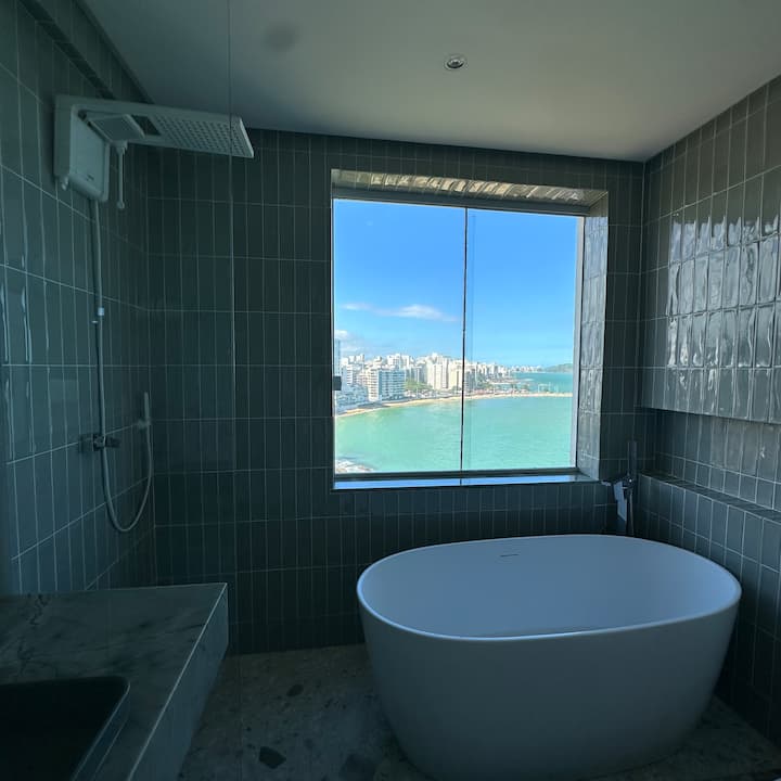 Vista Mar Incrível • Banheira C/vista • Ar + Lava - Guarapari
