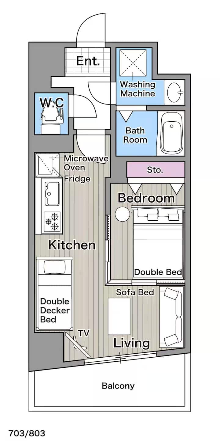 【Hotel Namba East】8-min Walk To Namba Station/5pax - Osaka