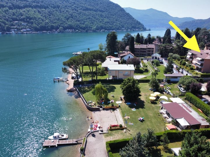 Balcon Vue Lac• Plage Devant Maison• Parking - Melide