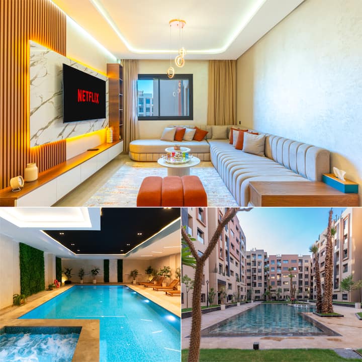 Appt Guéliz Lumineux, Piscines & Salle De Sport - Marrakesh