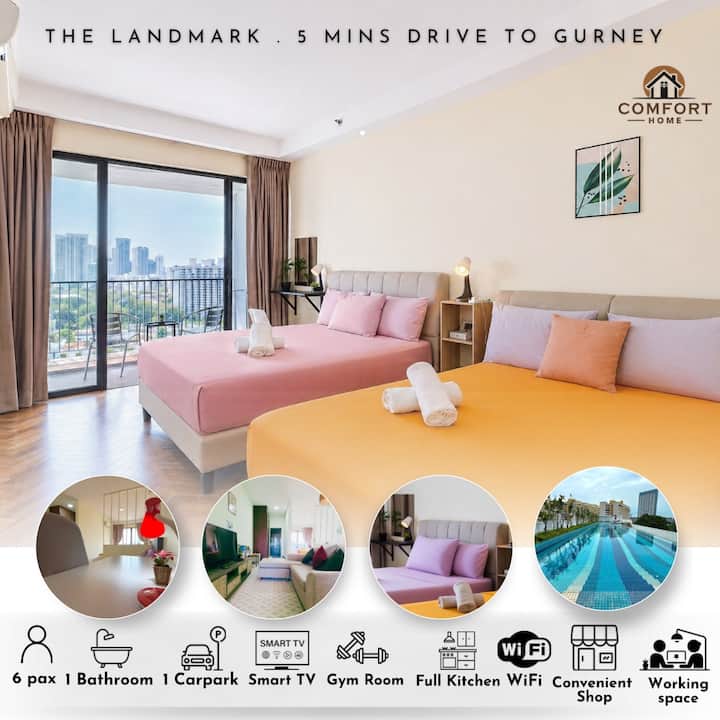 Landmark Seaview Cozy Family Suite W/balcony•6 Pax - Tanjung Tokong