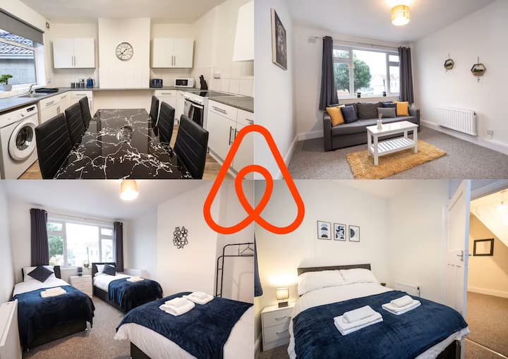 Spacious 3-bedrooms-parking & Wi-fi, Sleeps 7 - Bristol