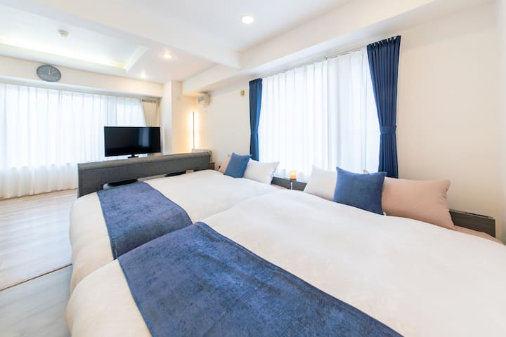9 Min Susukino/ 2 Queens+/ 45sqm/ 5ppl/ Workation - Hokkaido