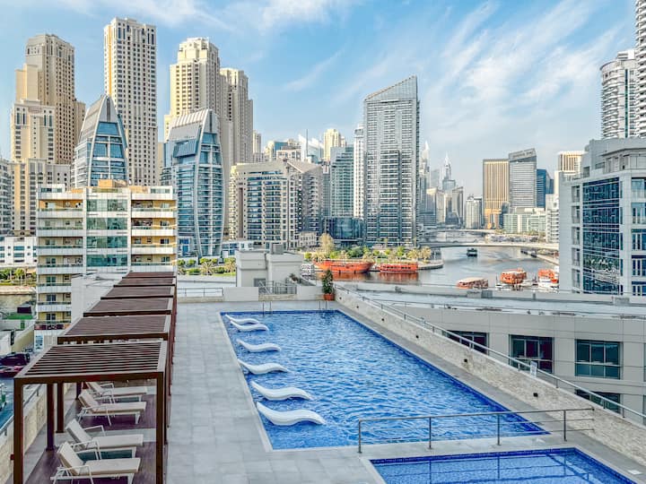 Lux Condo Near Beach In Marina 24/7 Dine In - Dubai Marina