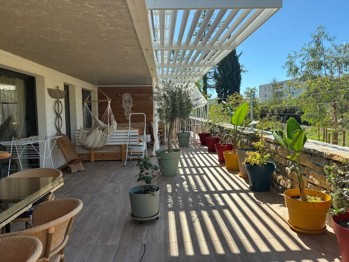 Appart Cosy Grande Terrasse Clim Parking 4/6 Pers - Clapiers