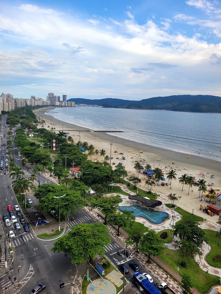 Ap 1110 Boqueirão Frente A Praia C Vista Lateral - Santos