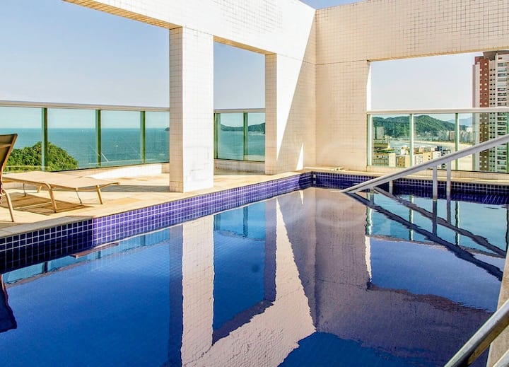 Apê Na Praia De Santos- Lazer, Vista Mar E Vaga - Santos