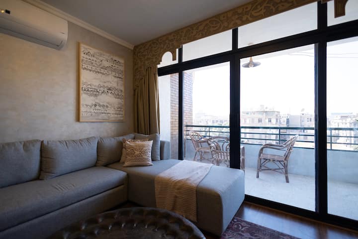 Designer Stone-wall Flat With Vintage Cairo Charm - Cairo