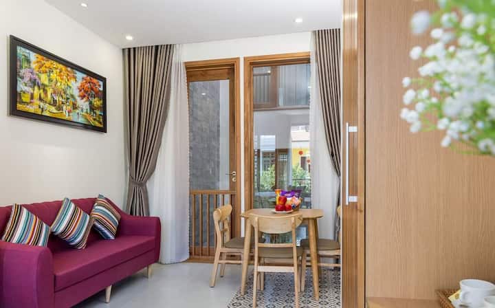 Beachy Studio In Quiet Area | Balcony + Kitchen - Da Nang, Province, Vietnam