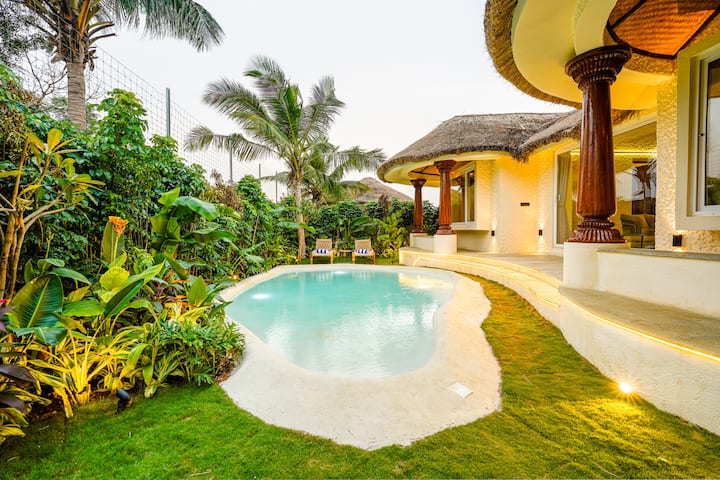 Pet-friendly 2-room Suite W/ Plunge Pool And Lawn - マハーバリプラム