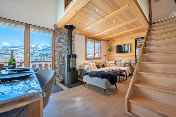 Chalet Megève,mont-blanc, Terrasse, Jardin, Park - Megève