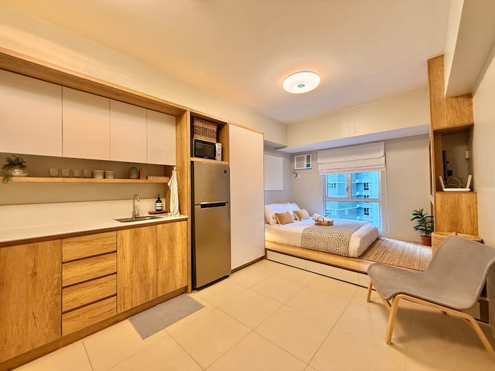 Japandi Studio It Park Cebu City W/ Pool And Wi-fi - Cebu City