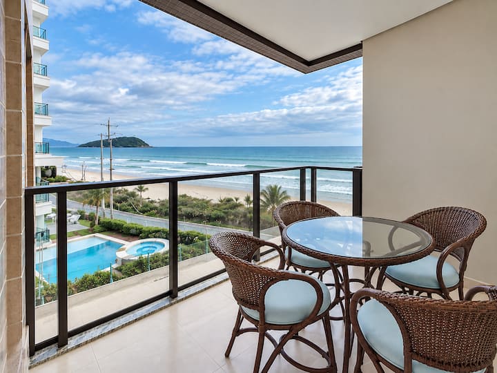 Pé Na Areia, Apto 2 Suites, Piscina, Vista Al Mar - Governador Celso Ramos