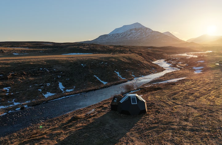 Geodome/igloo By A River - Sky Sighting - Iceland