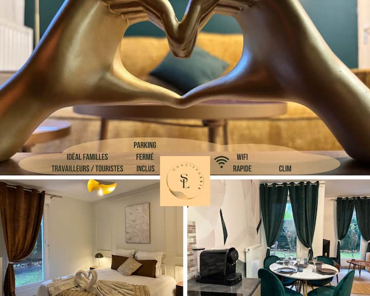 ÉMeraude Chic – Terrasse, Fibre & Box, 4 Personnes - Saint-Priest